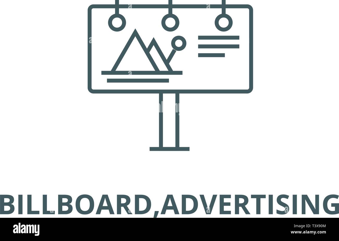 Billboard,advertising line icon, vector. Billboard,advertising outline ...