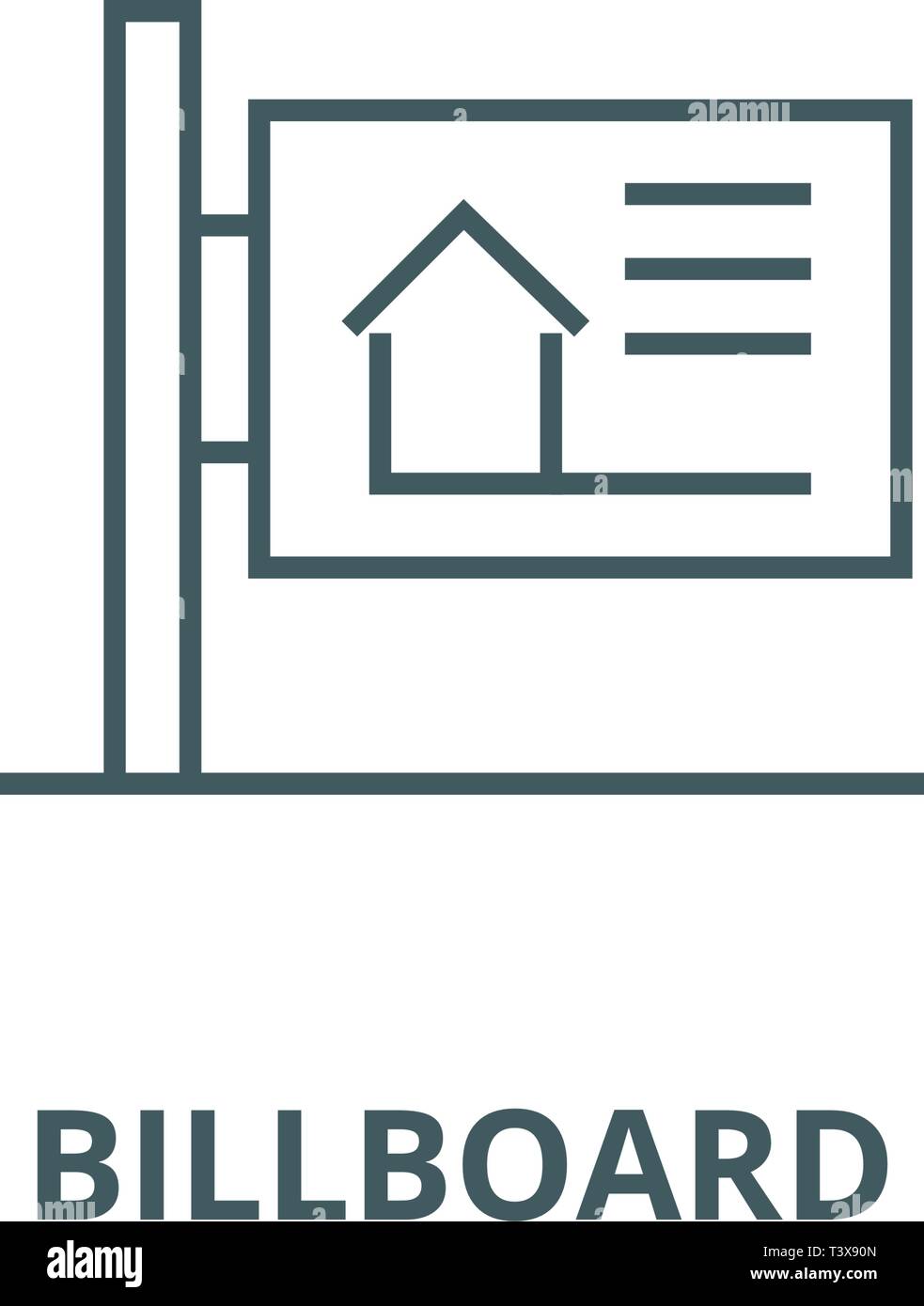Billboard line icon, vector. Billboard outline sign, concept symbol ...