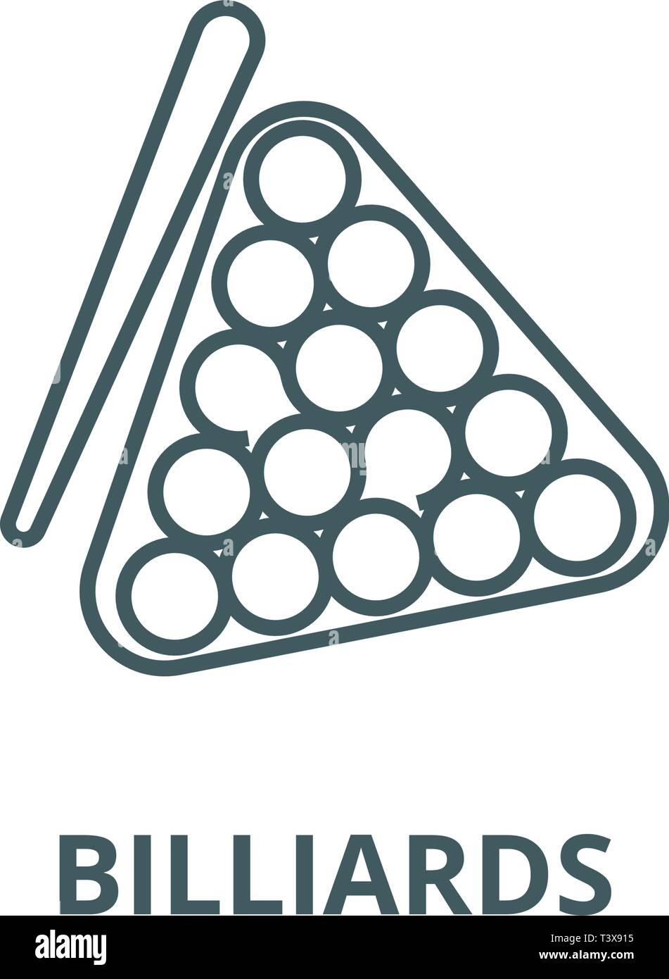 Billiards line icon, vector. Billiards outline sign, concept symbol ...