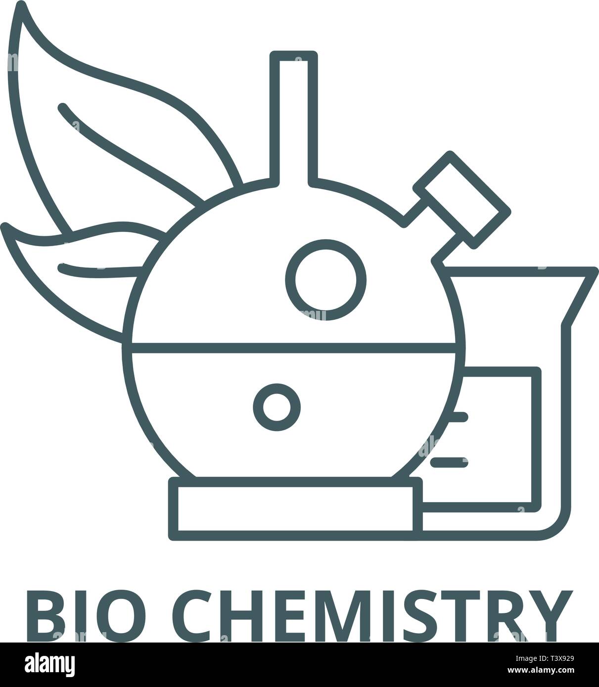 Bio chemistry line icon, vector. Bio chemistry outline sign, concept ...