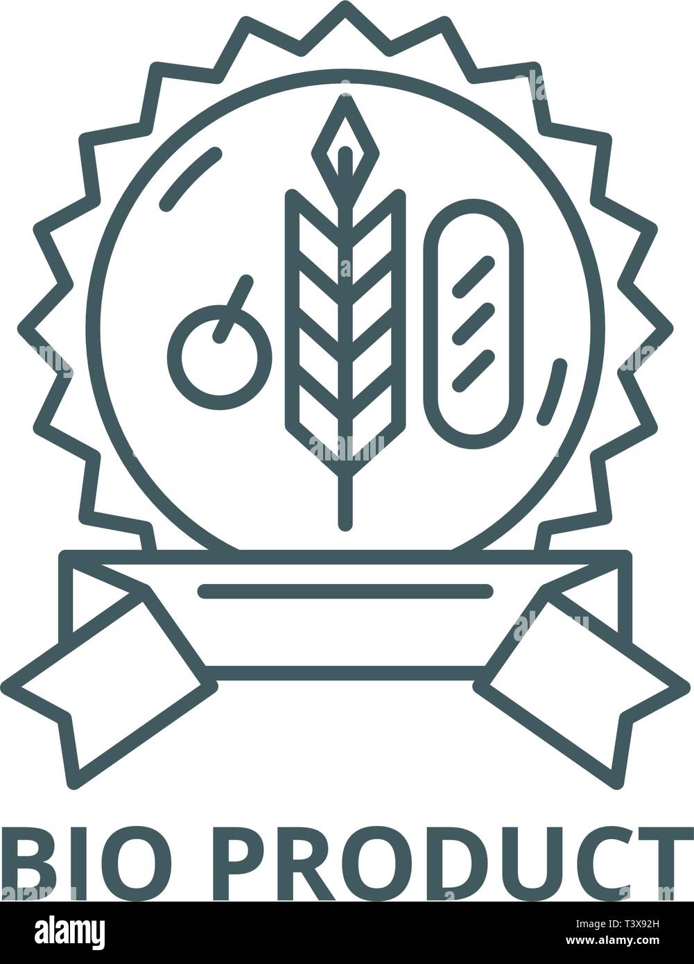 Bio product line icon, vector. Bio product outline sign, concept symbol ...