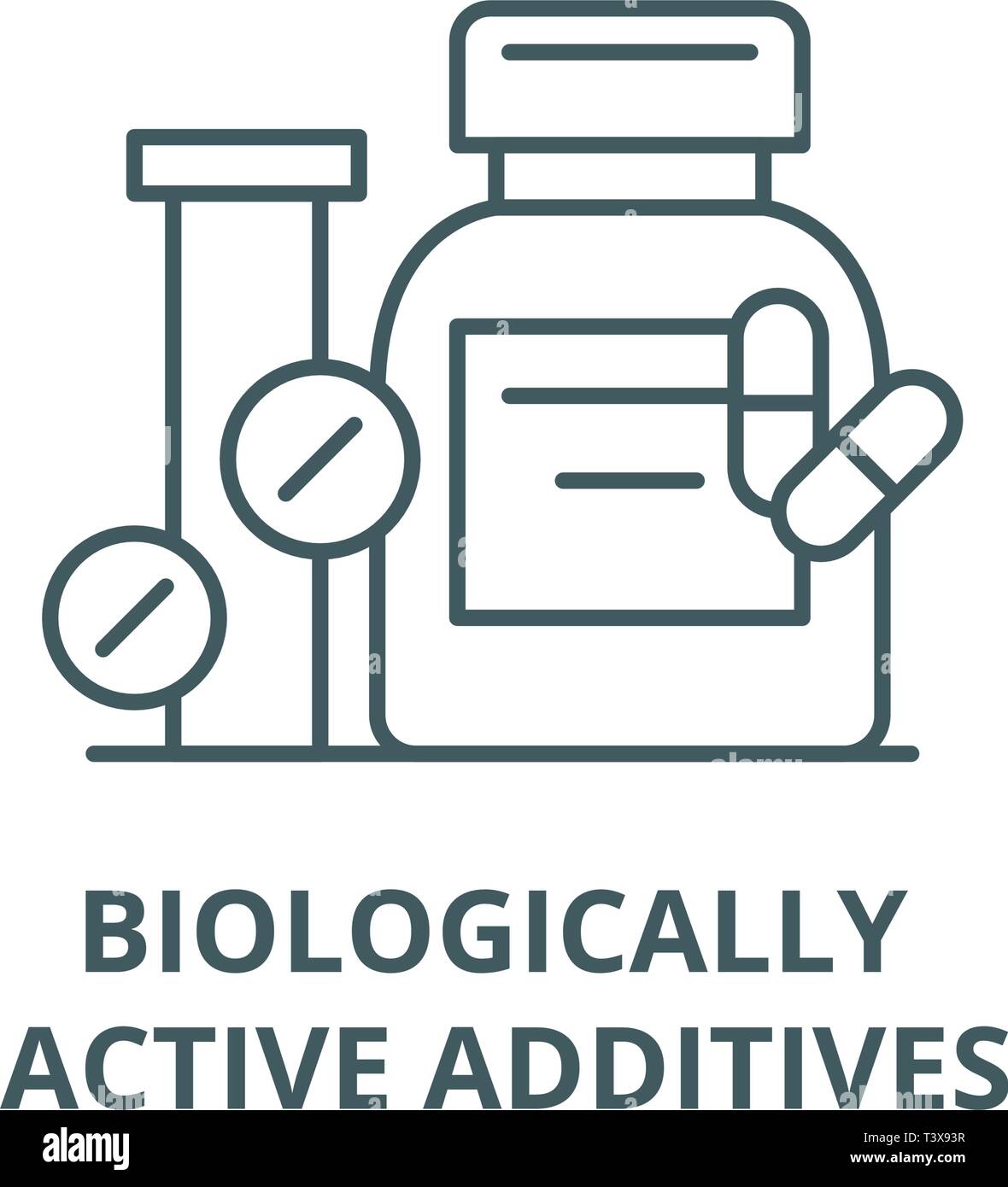 Biologically active additives line icon, vector. Biologically active ...