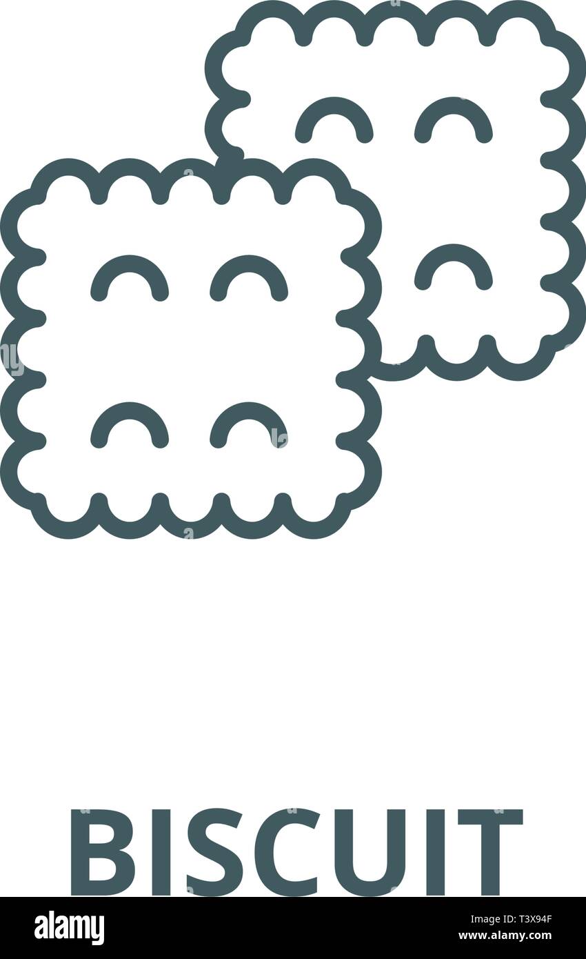 Biscuit line icon, vector. Biscuit outline sign, concept symbol, flat ...