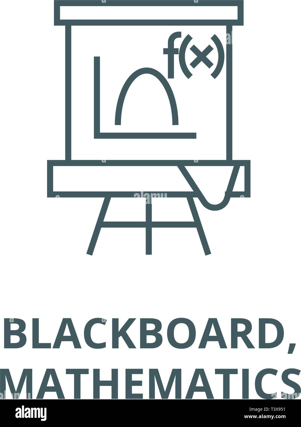 Blackboard,mathematics line icon, vector. Blackboard,mathematics ...
