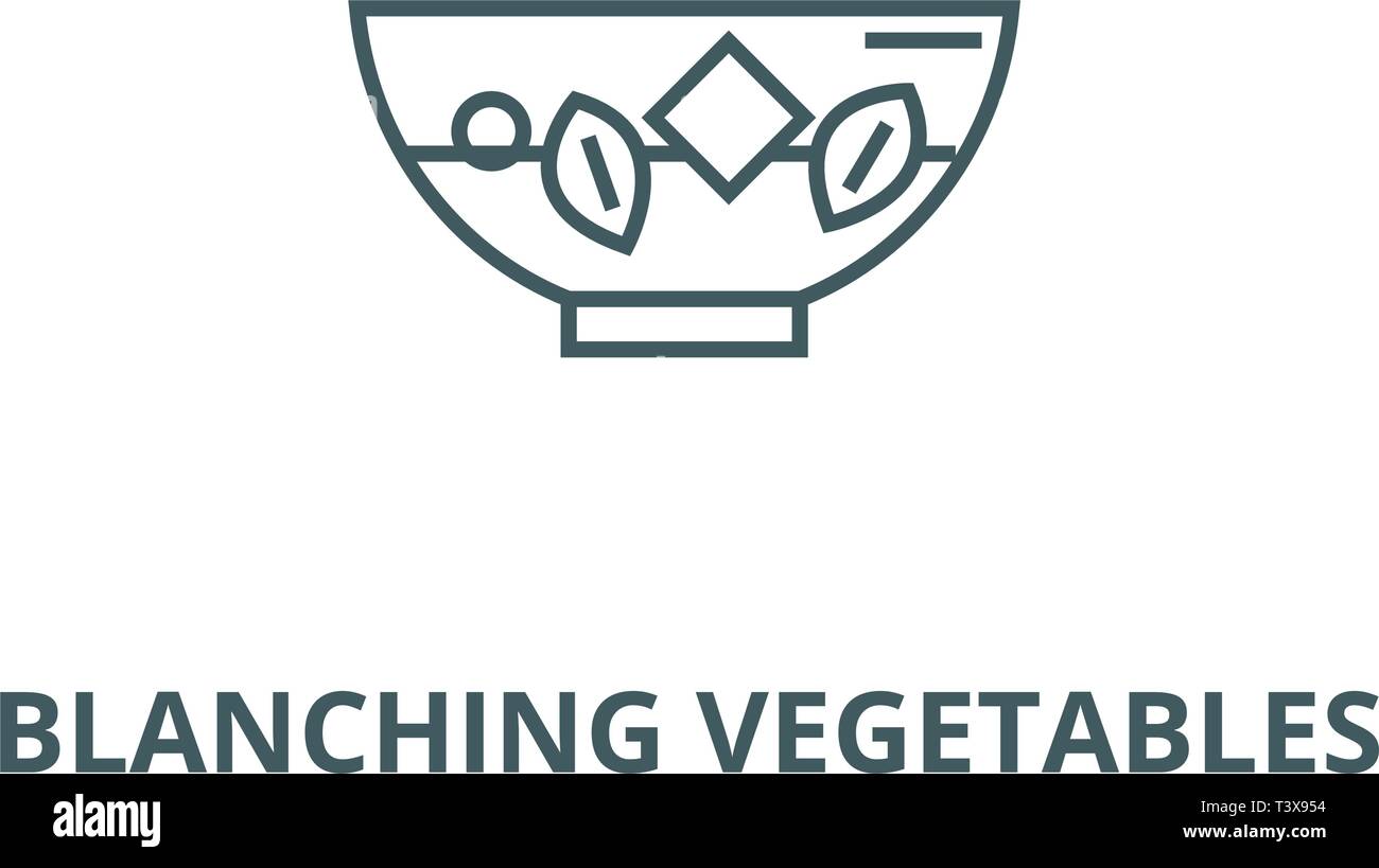 Blanching vegetables line icon, vector. Blanching vegetables outline ...