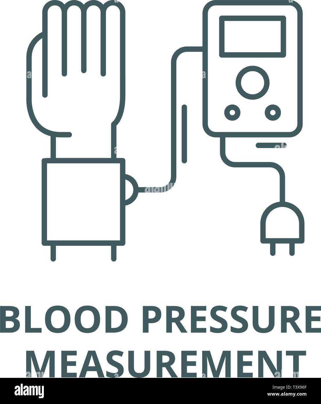 Blood pressure measurement line icon, vector. Blood pressure ...