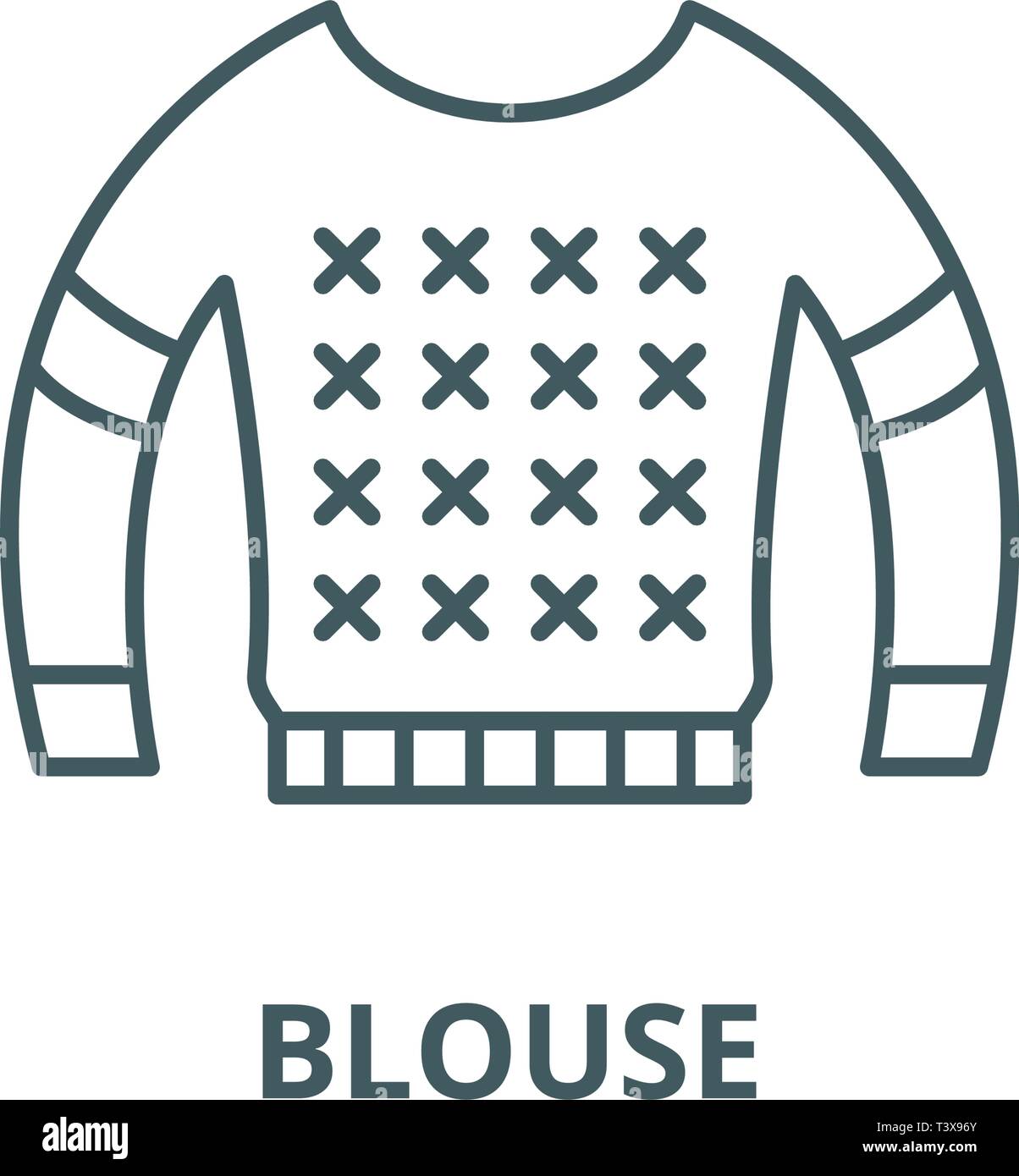 Blouse line icon, vector. Blouse outline sign, concept symbol, flat ...