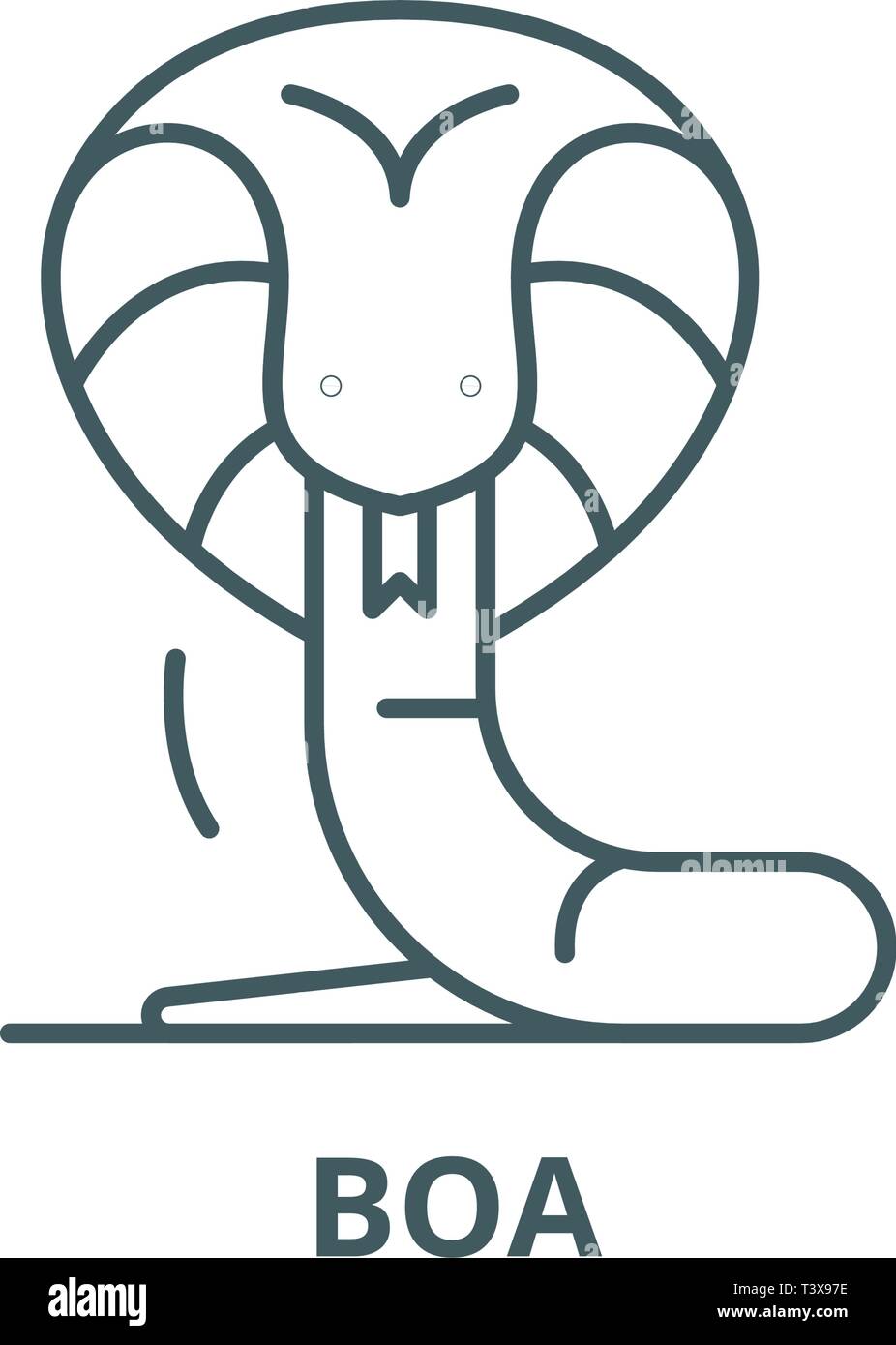 Boa line icon, vector. Boa outline sign, concept symbol, flat ...