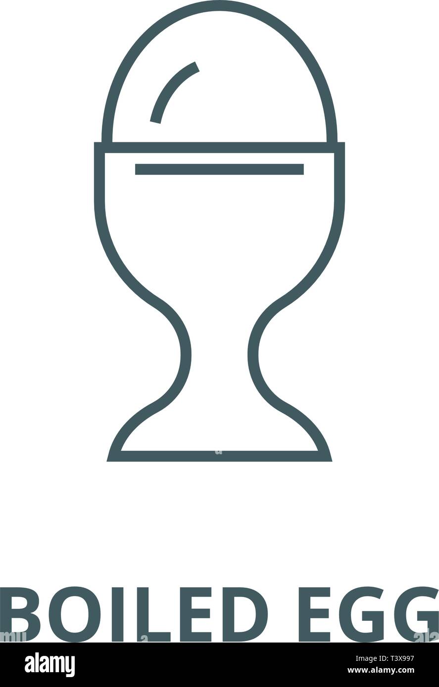 Boiled egg line icon, vector. Boiled egg outline sign, concept symbol ...