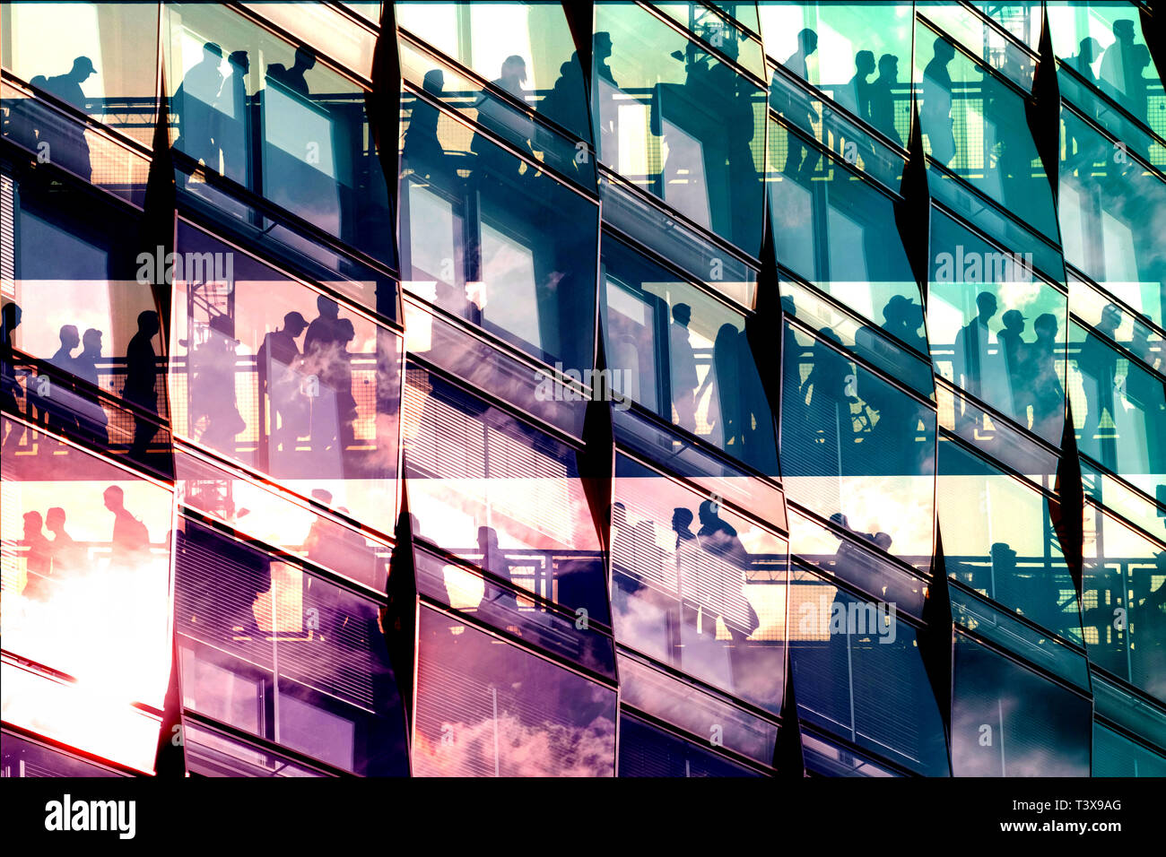 Business People going to work - Success Concept , reflection in office ...