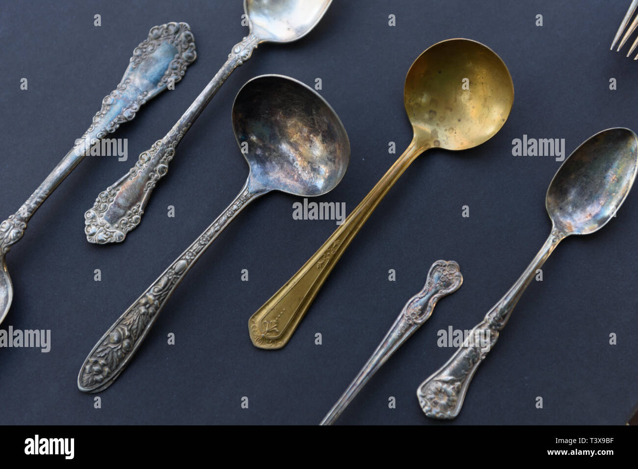 Old spoons metal hi-res stock photography and images - Alamy
