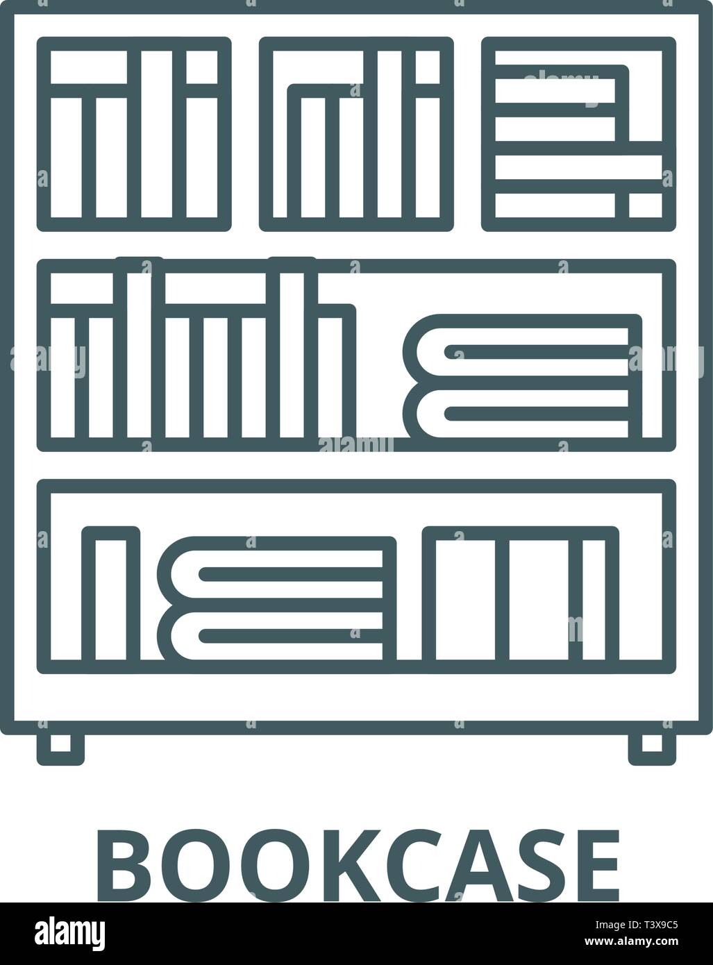 Books shelf outline icon hi-res stock photography and images - Alamy