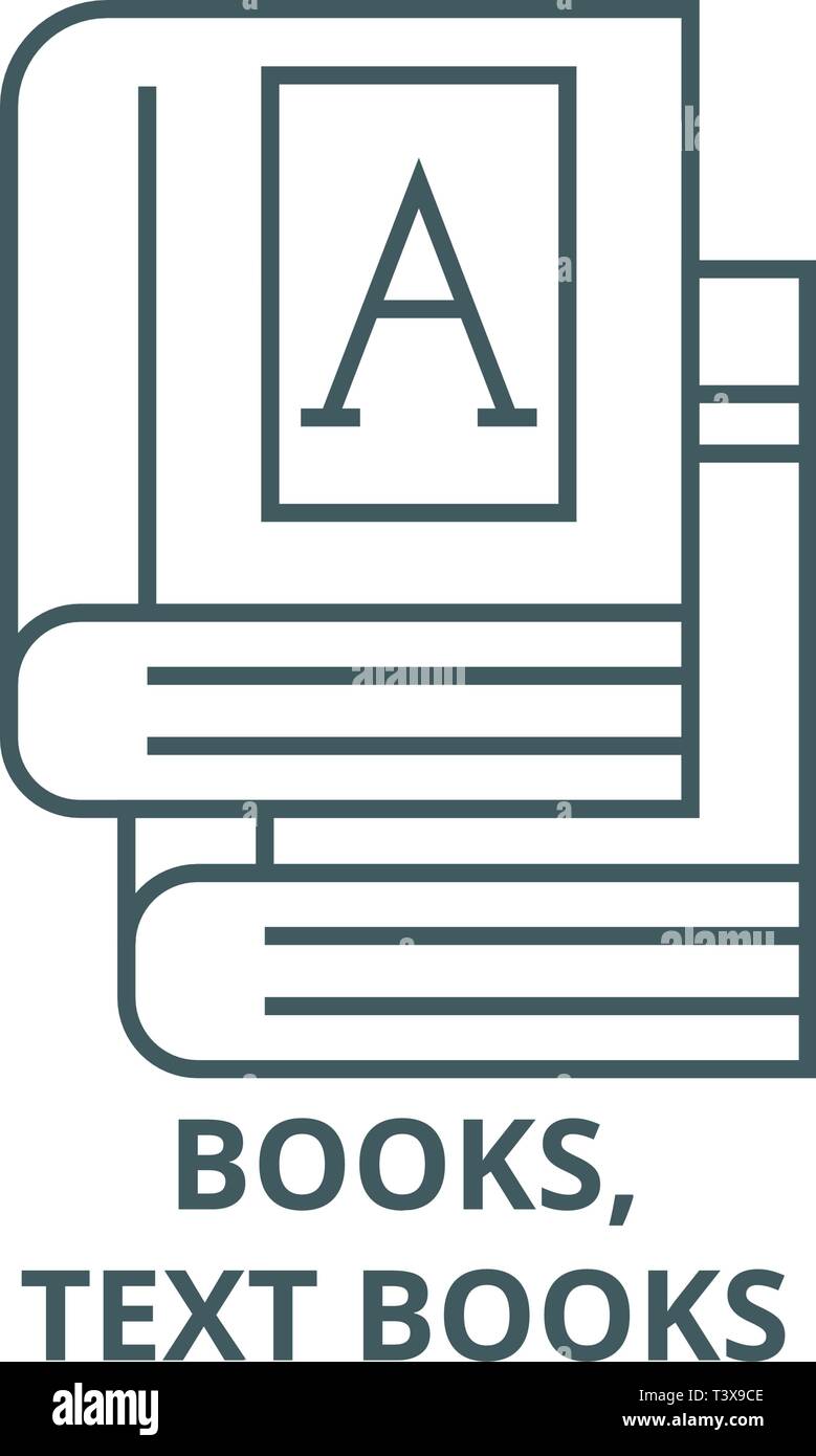 Books,text books line icon, vector. Books,text books outline sign ...