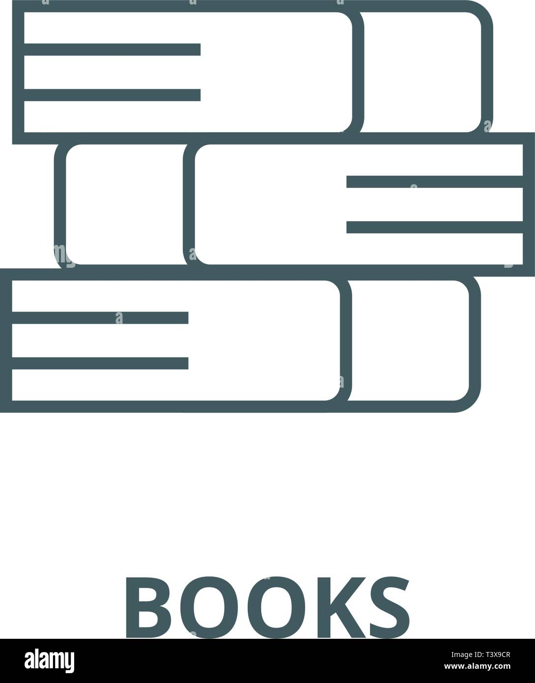 Books line icon, vector. Books outline sign, concept symbol, flat ...