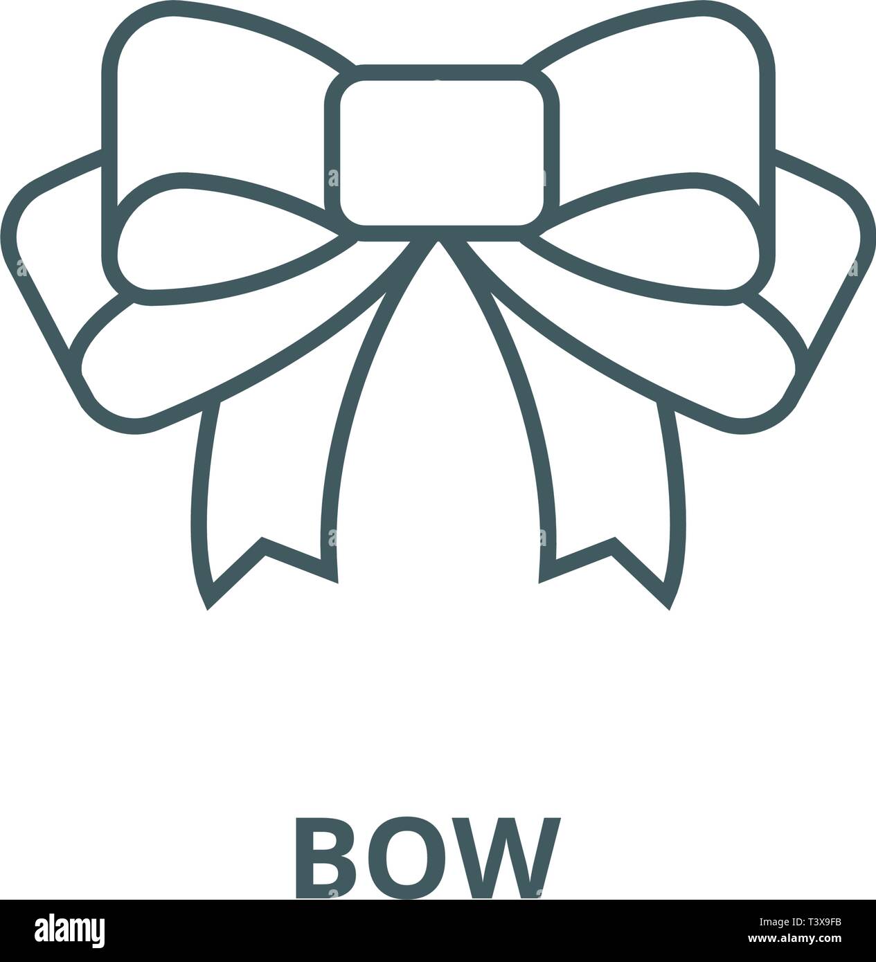 Bow line icon, vector. Bow outline sign, concept symbol, flat ...