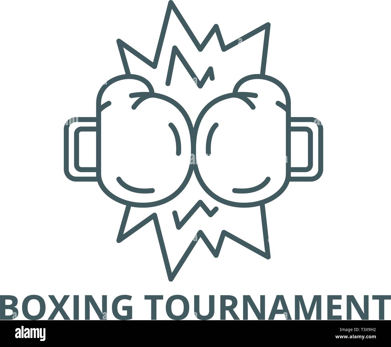 Boxing tournament line icon, vector. Boxing tournament outline sign ...