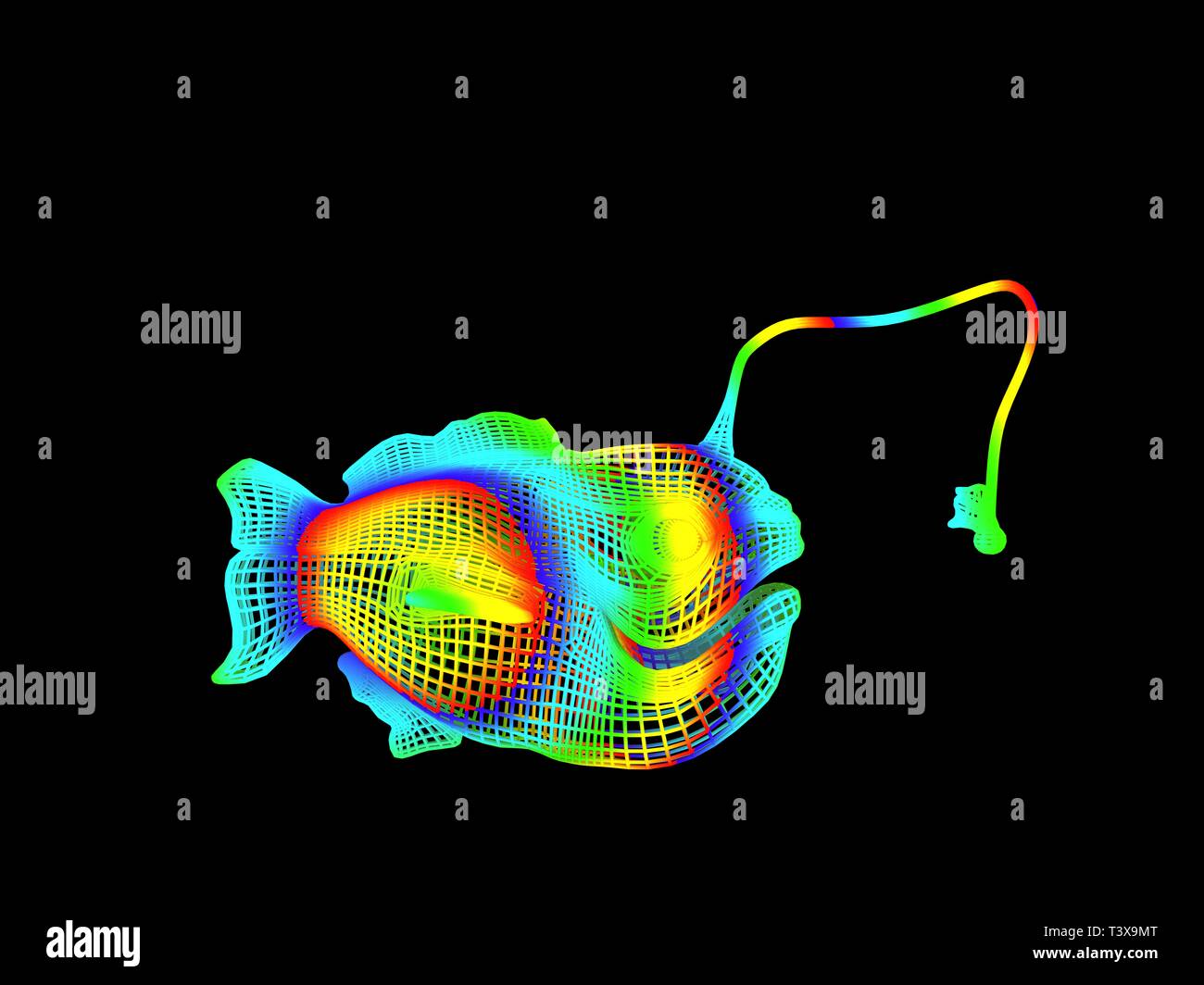 3d rendering of a colorful dino isolated on black background Stock ...