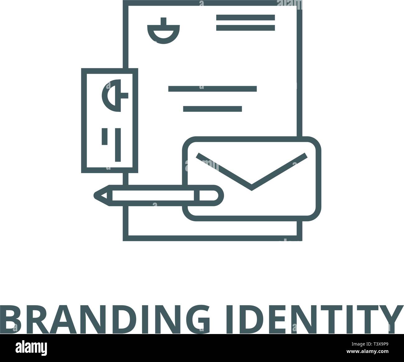 Branding identity line icon, vector. Branding identity outline sign ...