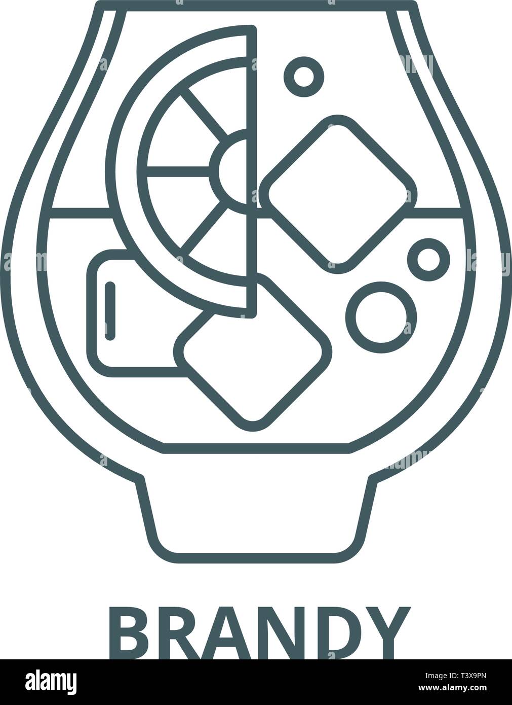 Brandy line icon, vector. Brandy outline sign, concept symbol, flat ...