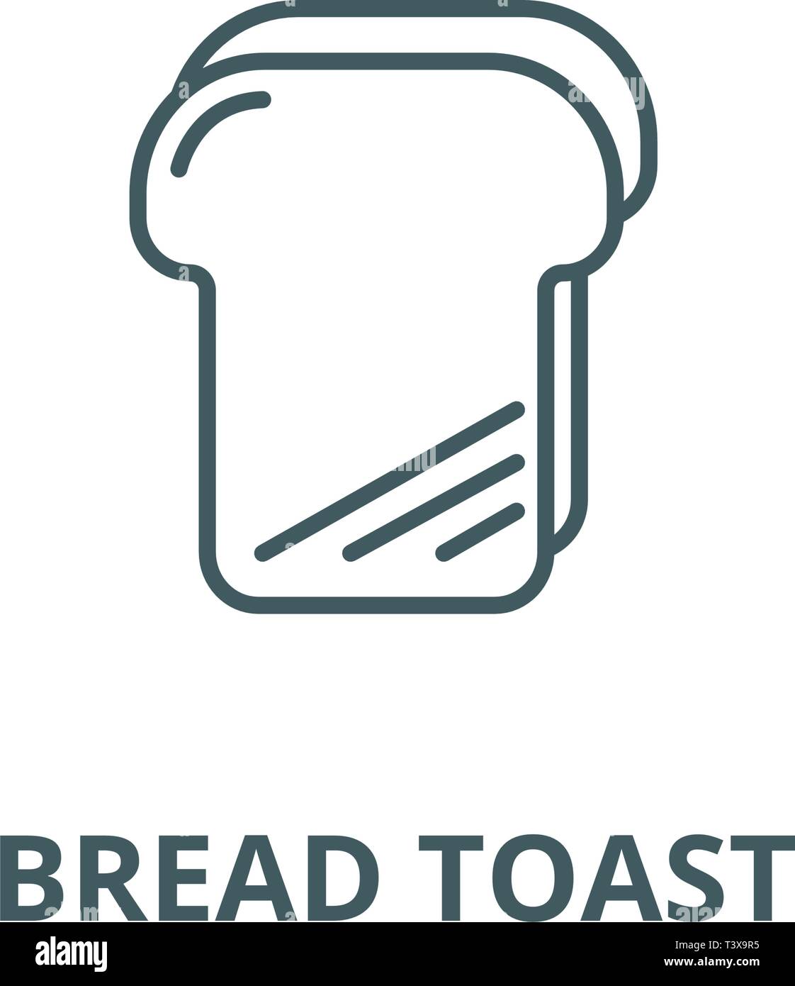 Bread toast line icon, vector. Bread toast outline sign, concept symbol ...