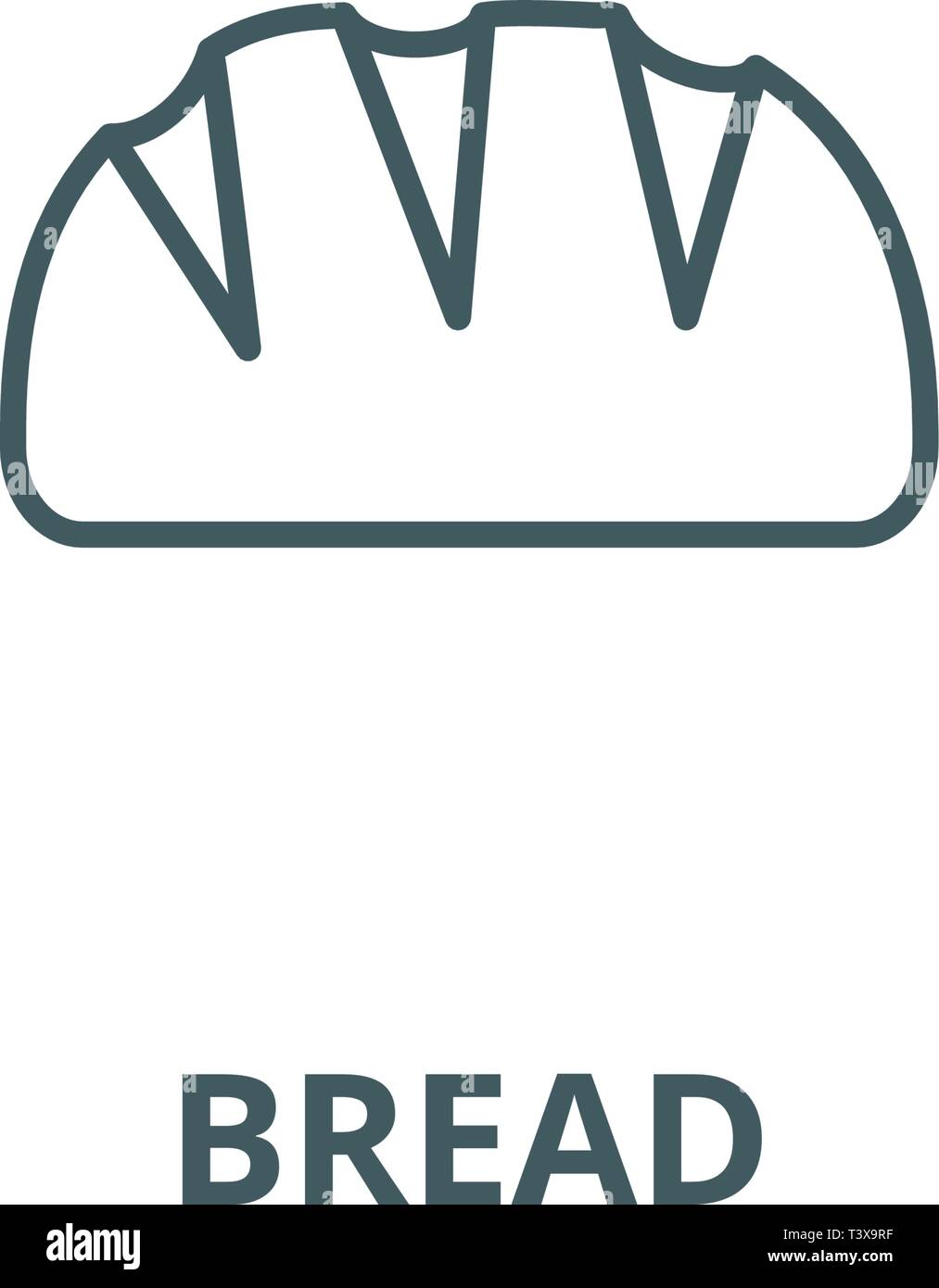 Bread line icon, vector. Bread outline sign, concept symbol, flat ...