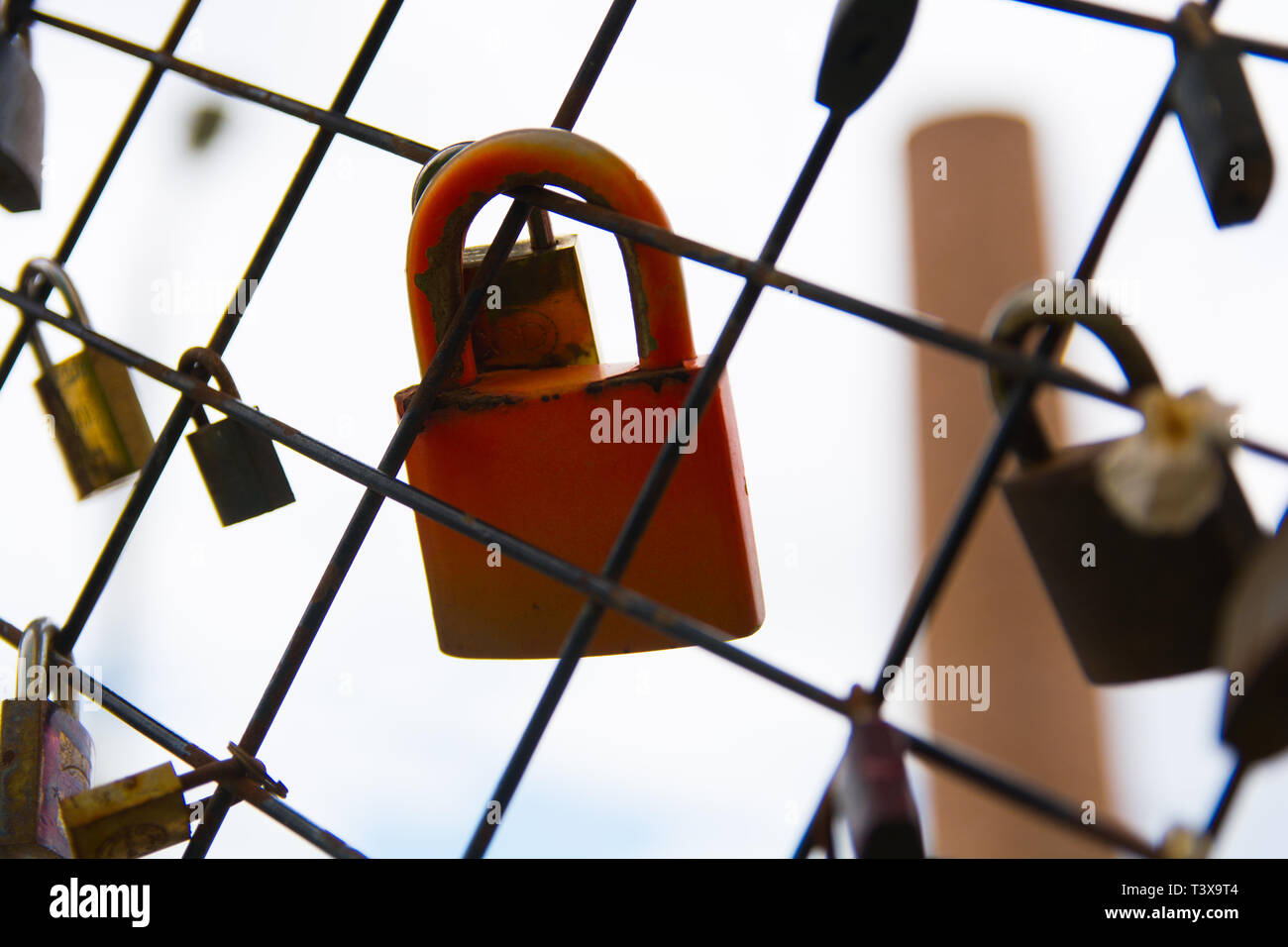 love locks. Symbols of the lovers, padlocks on the day of the lovers ...