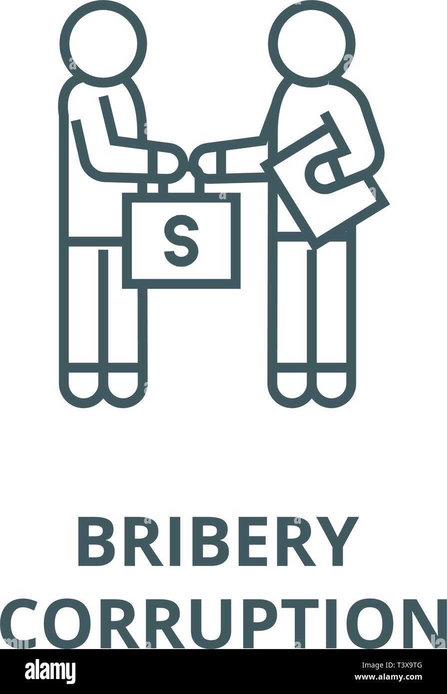Bribery and corruption, man giving money line icon, vector. Bribery and ...