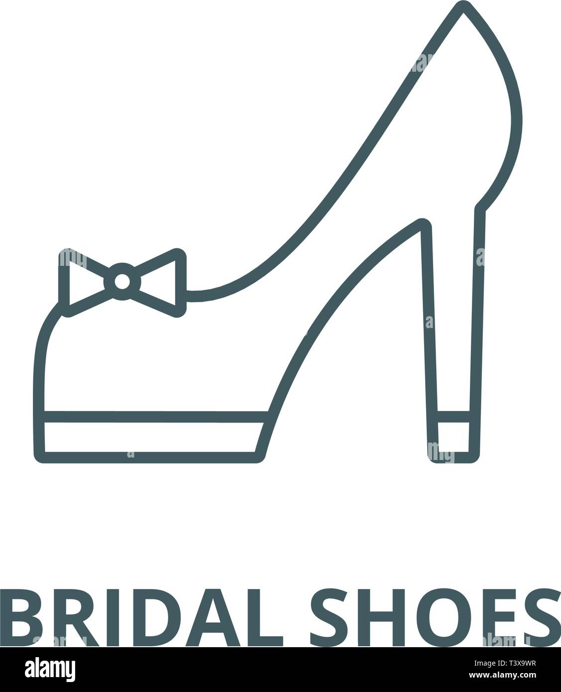 Bridal shoes line icon, vector. Bridal shoes outline sign, concept ...