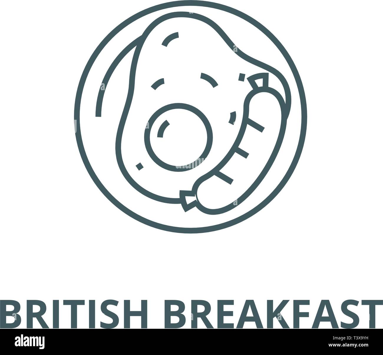 British breakfast line icon, vector. British breakfast outline sign ...