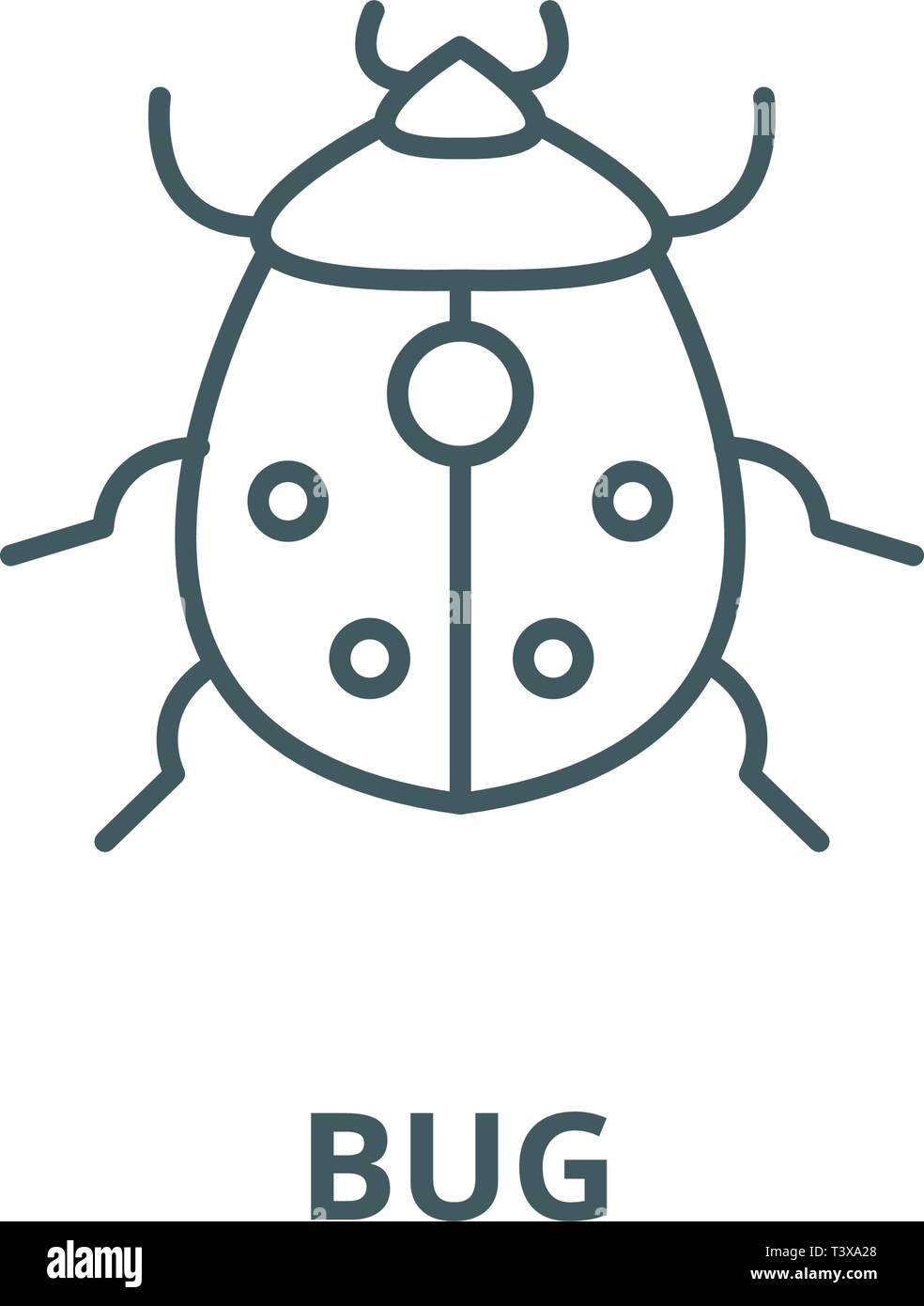 Bug line icon, vector. Bug outline sign, concept symbol, flat ...