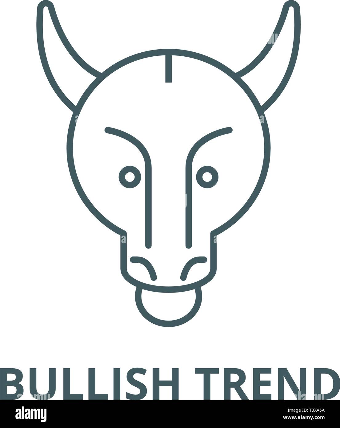 Bullish trend line icon, vector. Bullish trend outline sign, concept ...