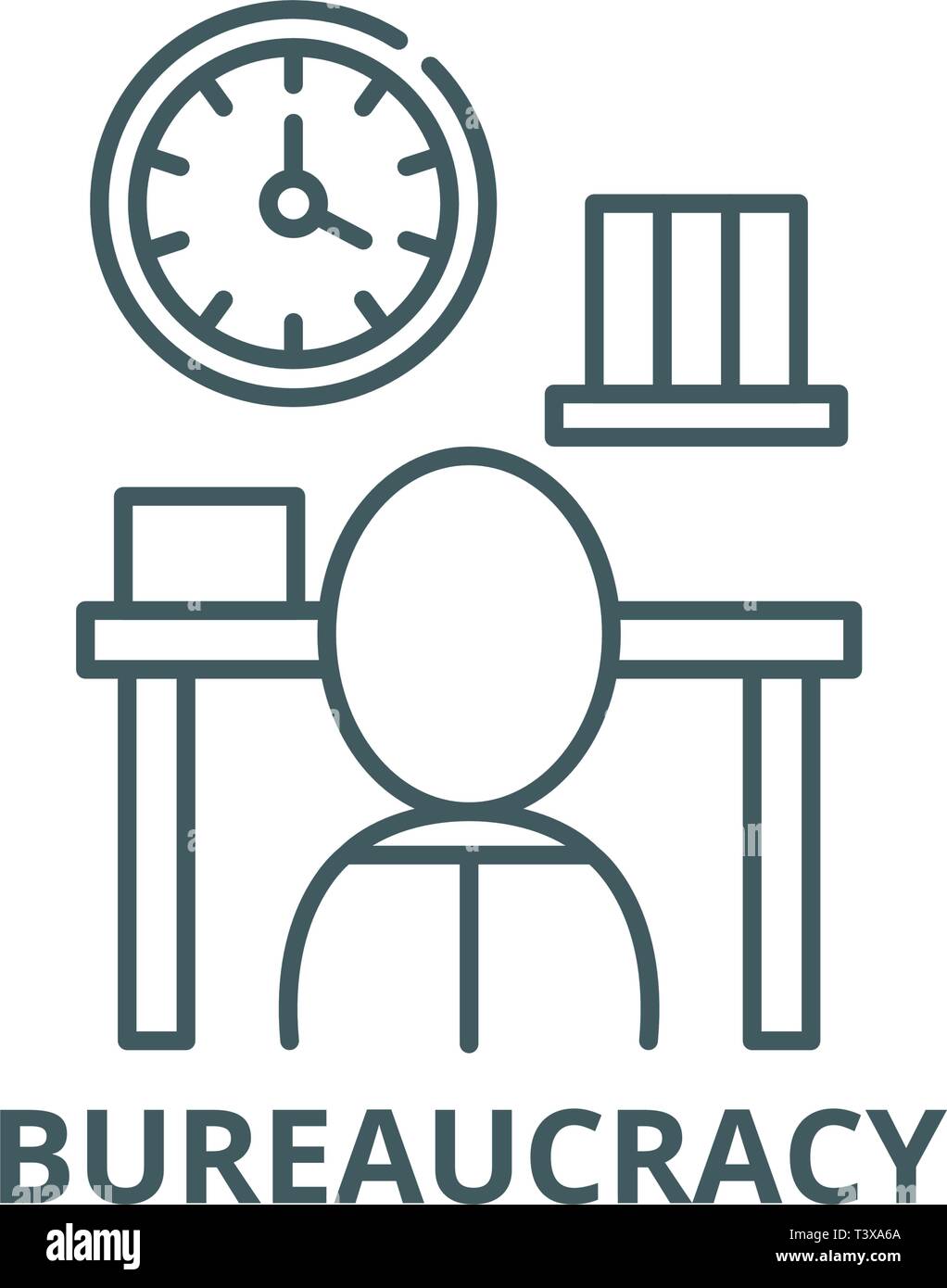 Bureaucracy line icon, vector. Bureaucracy outline sign, concept symbol ...