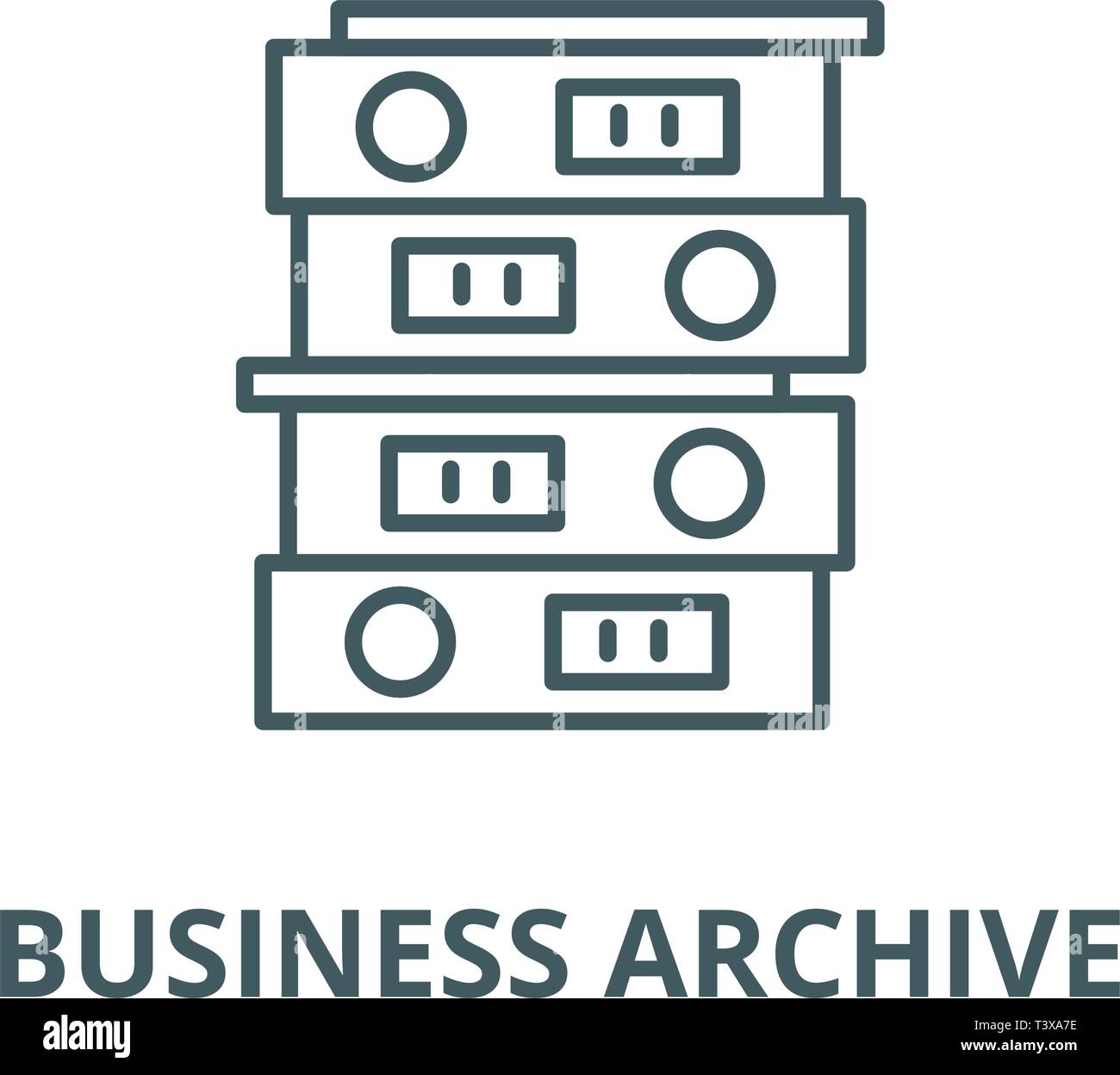 Business archive line icon, vector. Business archive outline sign ...
