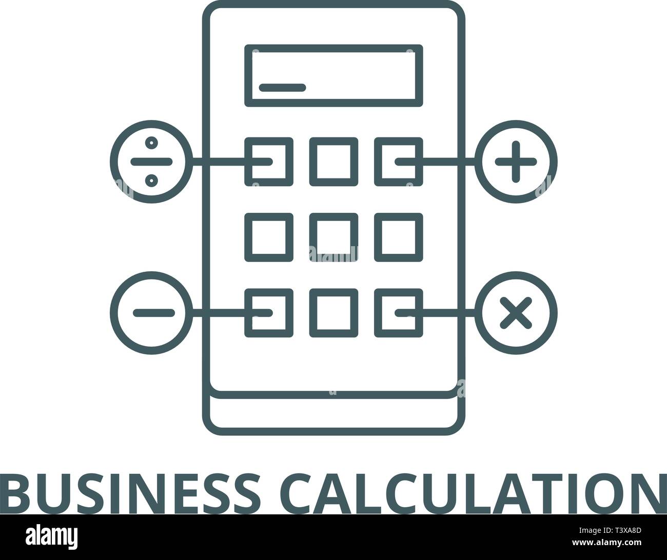 Business calculation line icon, vector. Business calculation outline ...
