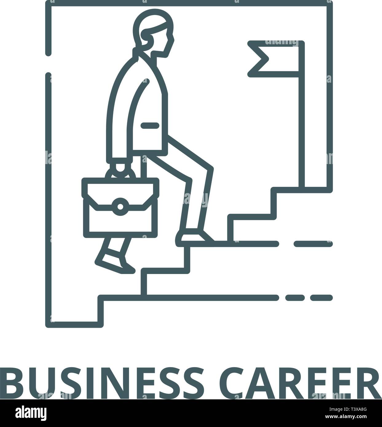 Business career line icon, vector. Business career outline sign ...