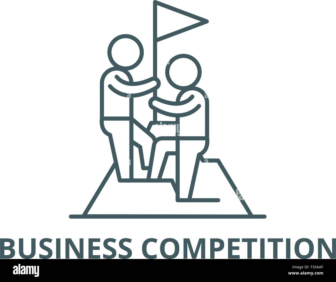 Business competition line icon, vector. Business competition outline ...