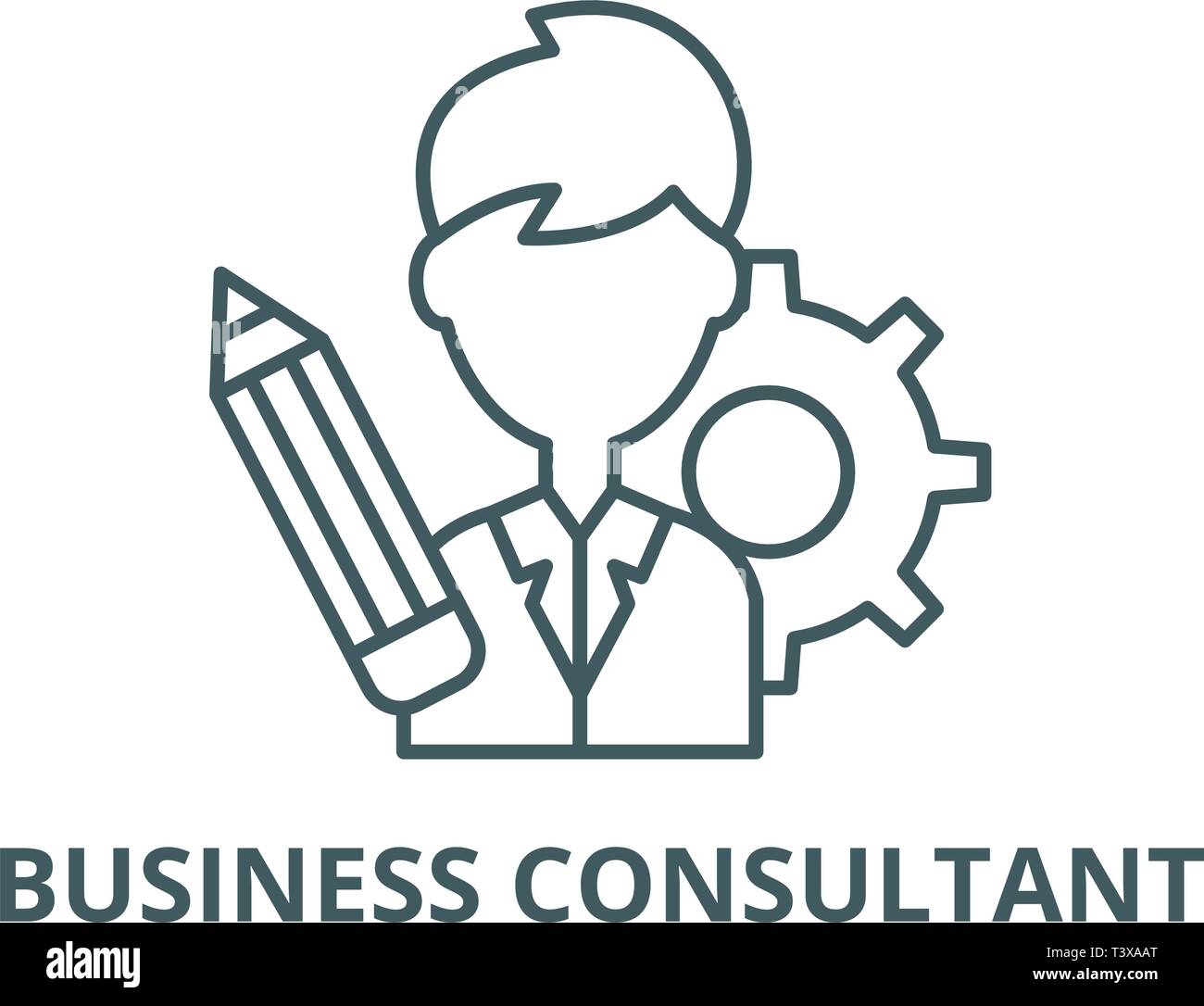 Business consultant line icon, vector. Business consultant outline sign ...