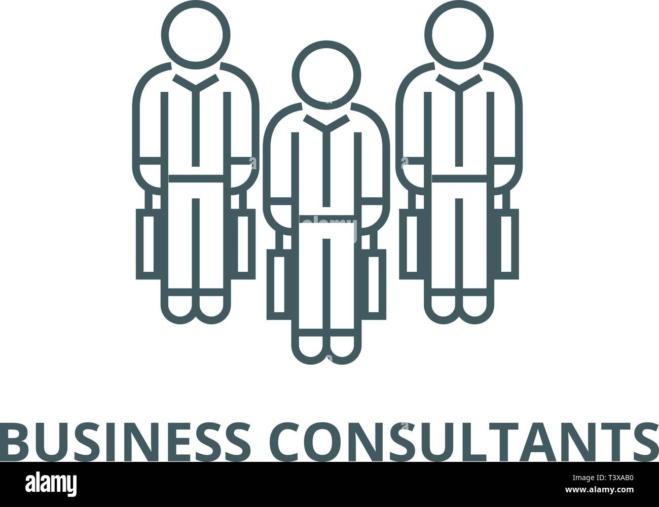 Business consultants line icon, vector. Business consultants outline ...