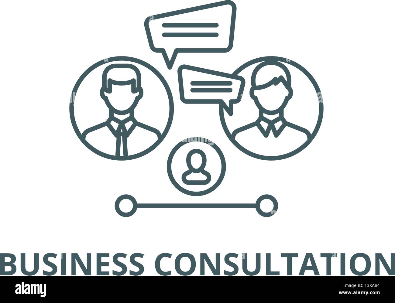 Business consultation line icon, vector. Business consultation outline ...