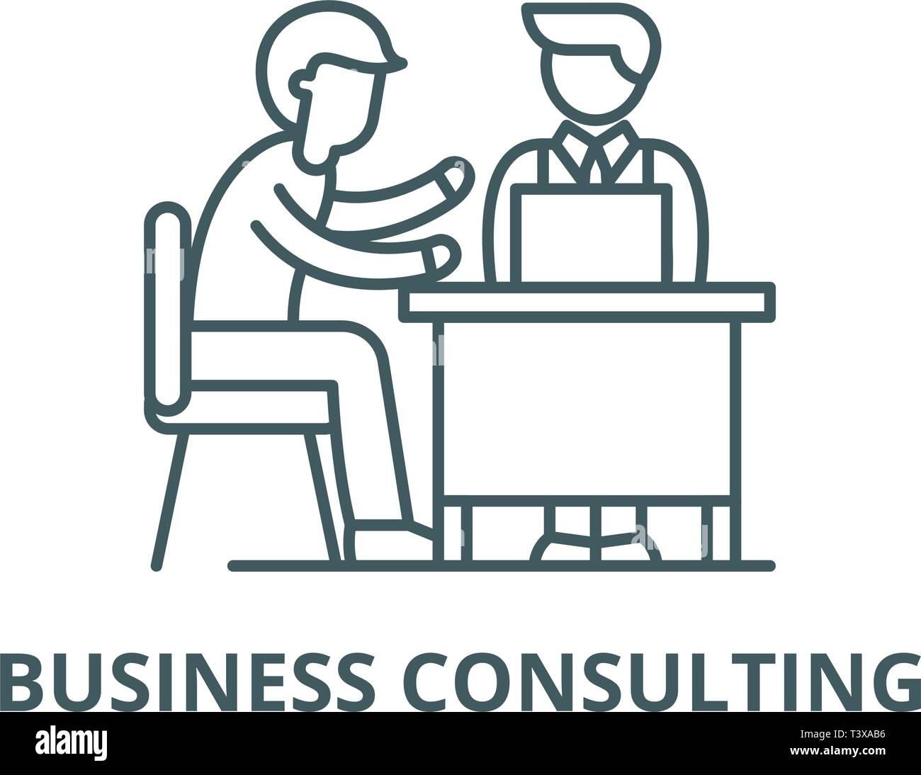 Business consulting line icon, vector. Business consulting outline sign ...