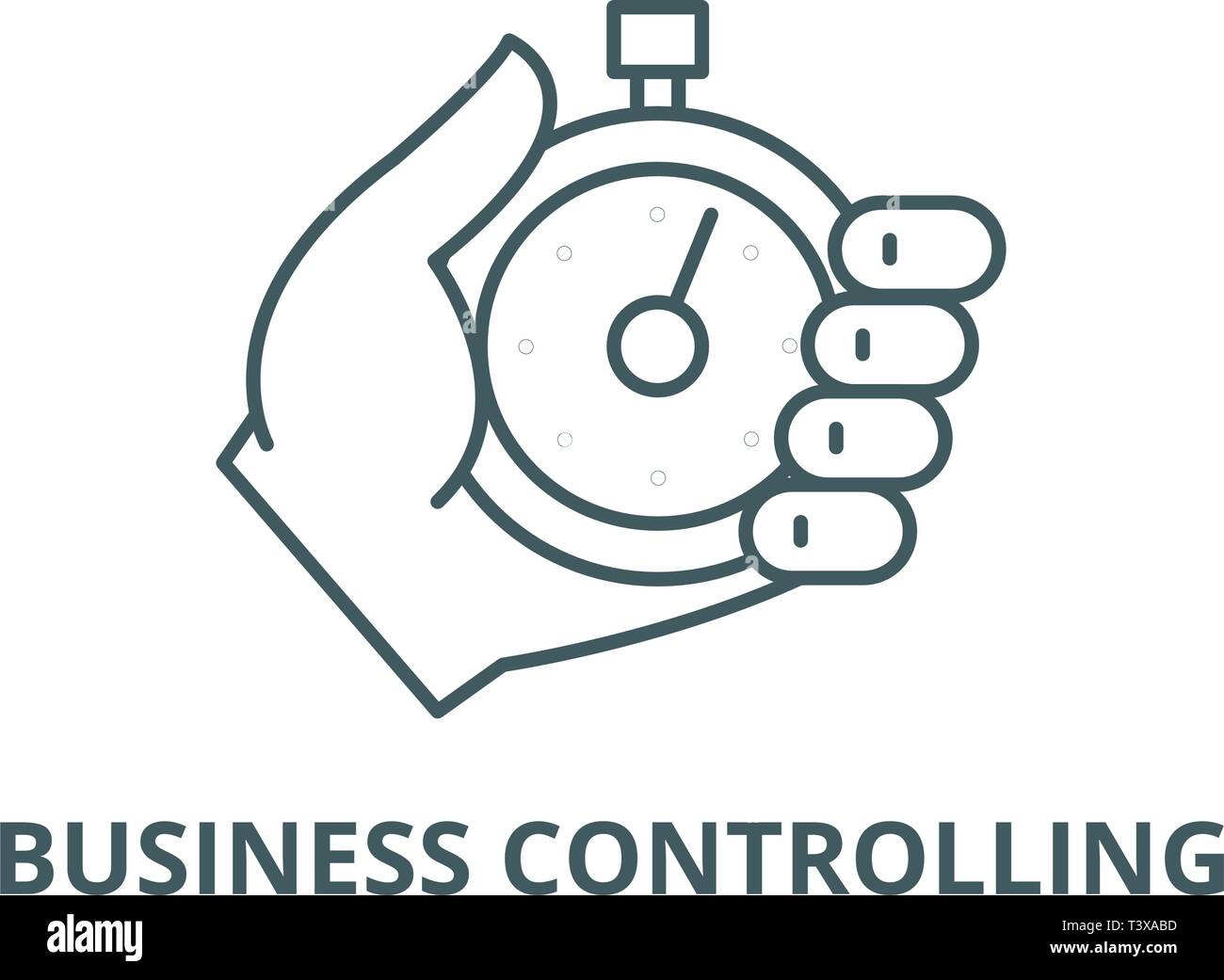 Business controlling line icon, vector. Business controlling outline ...