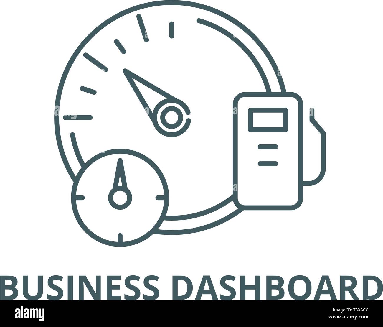 Business dashboard line icon, vector. Business dashboard outline sign ...