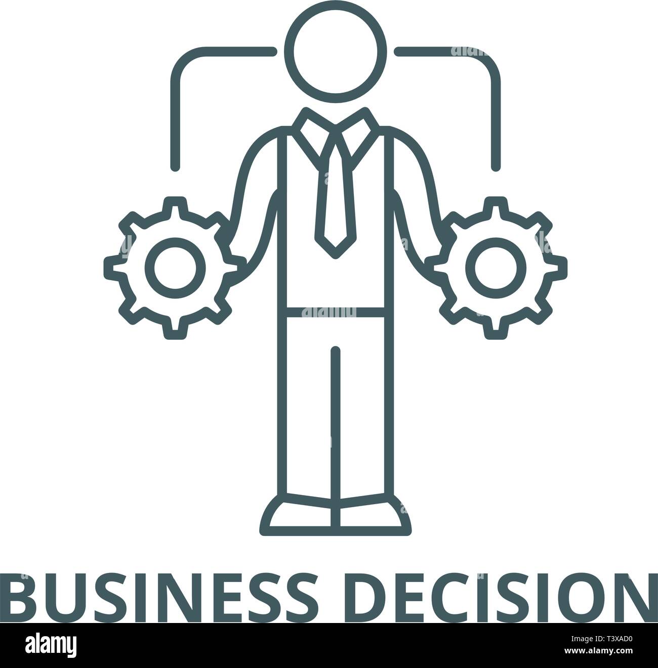Business decision making line icon, vector. Business decision making ...