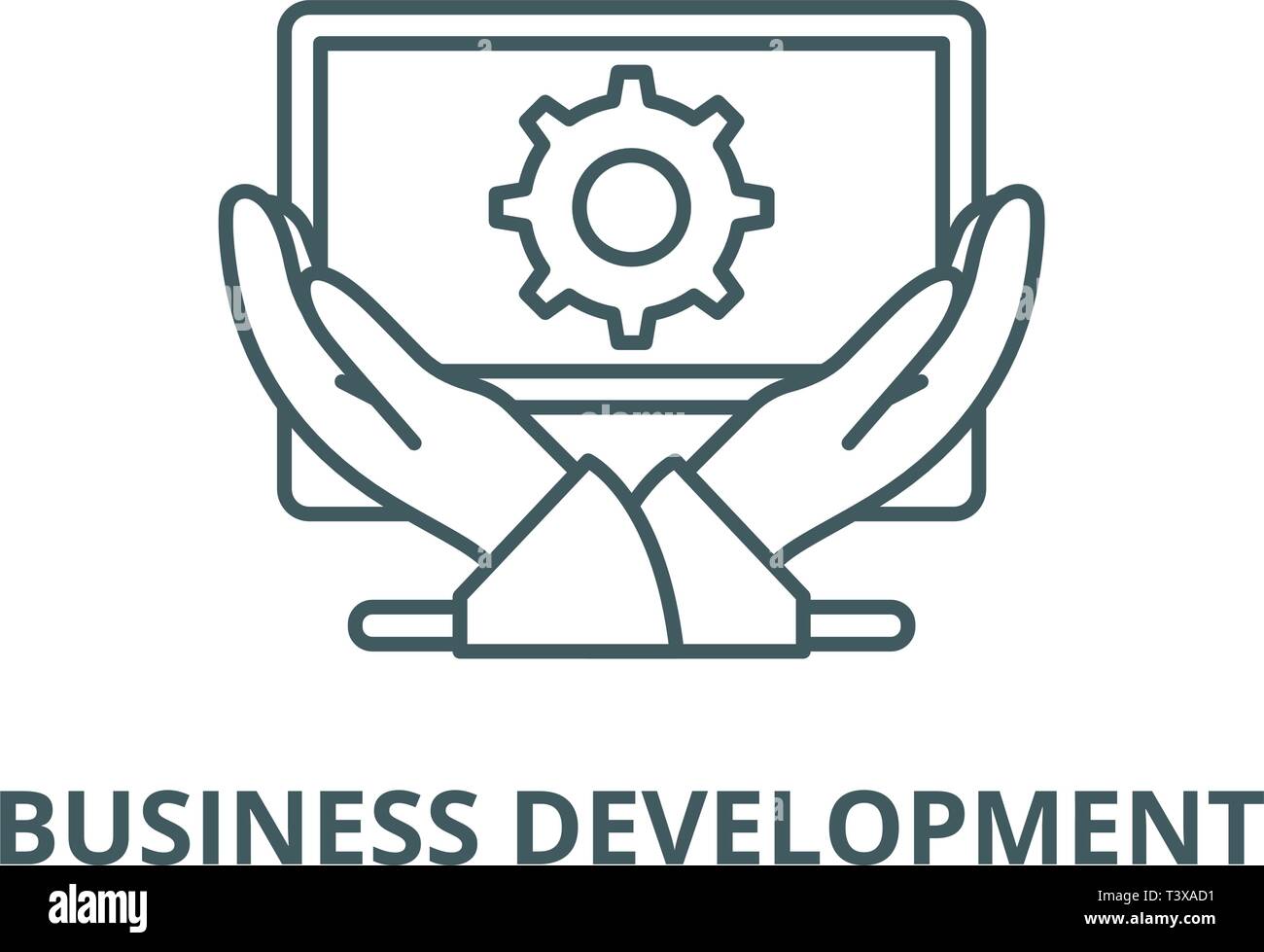 Business development line icon, vector. Business development outline ...