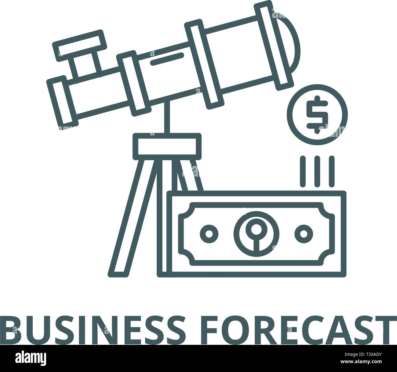 Business forecast line icon, vector. Business forecast outline sign ...