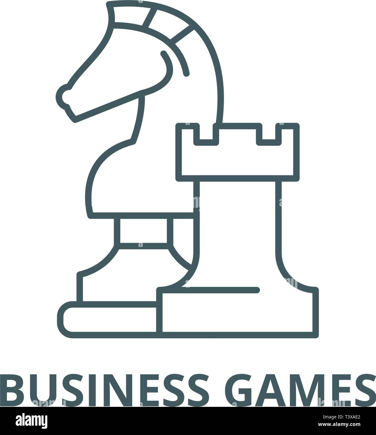 Business games line icon, vector. Business games outline sign, concept ...