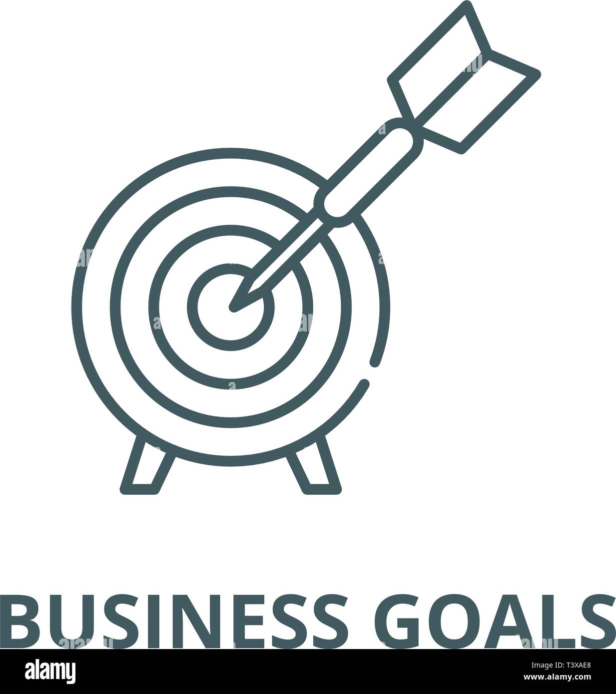 Business goals line icon, vector. Business goals outline sign, concept ...