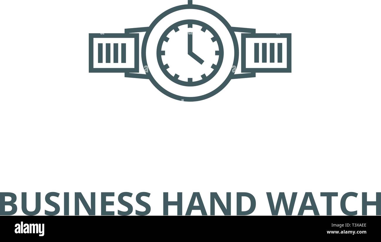 Business hand watch line icon, vector. Business hand watch outline sign ...