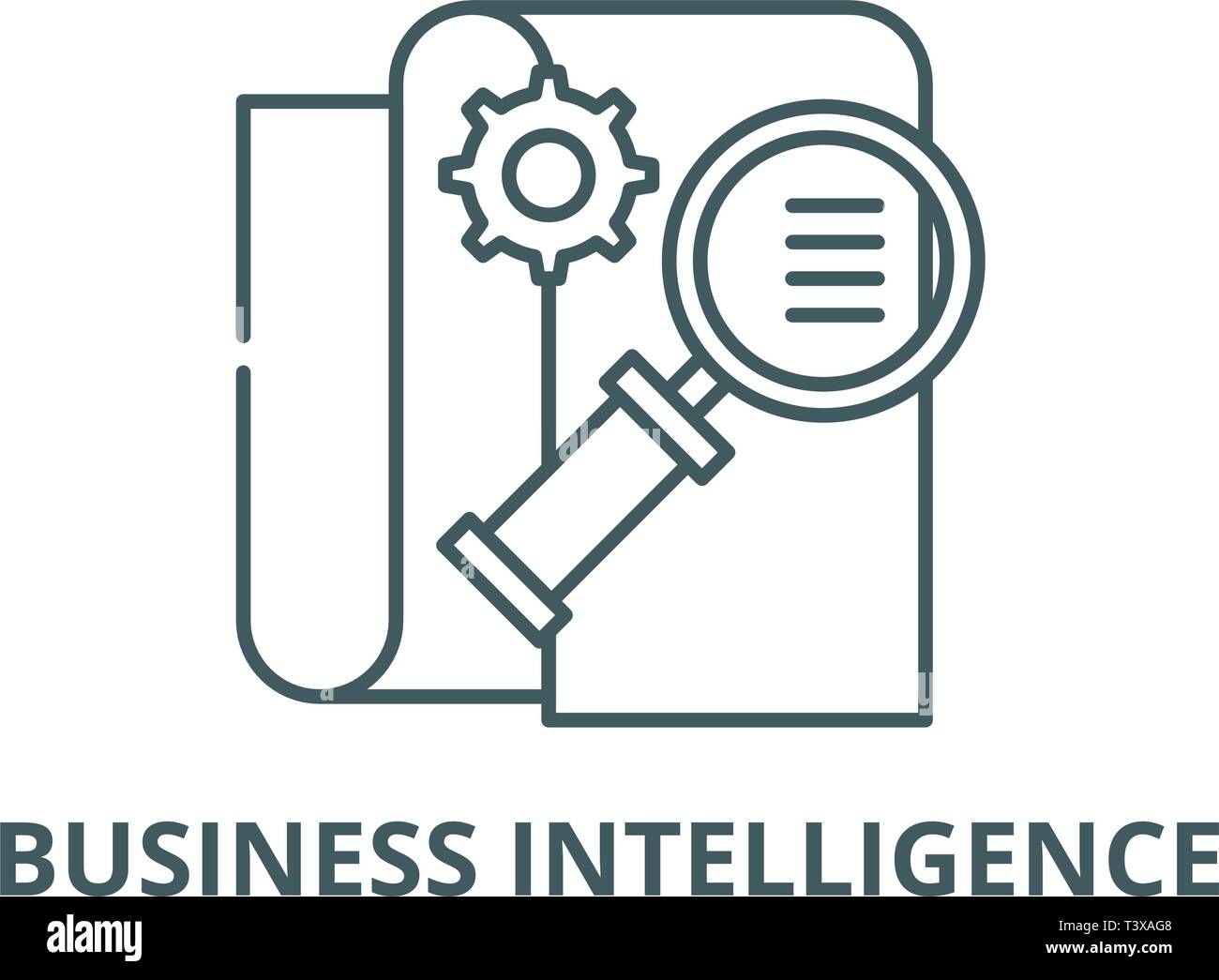 Business intelligence line icon, vector. Business intelligence outline ...
