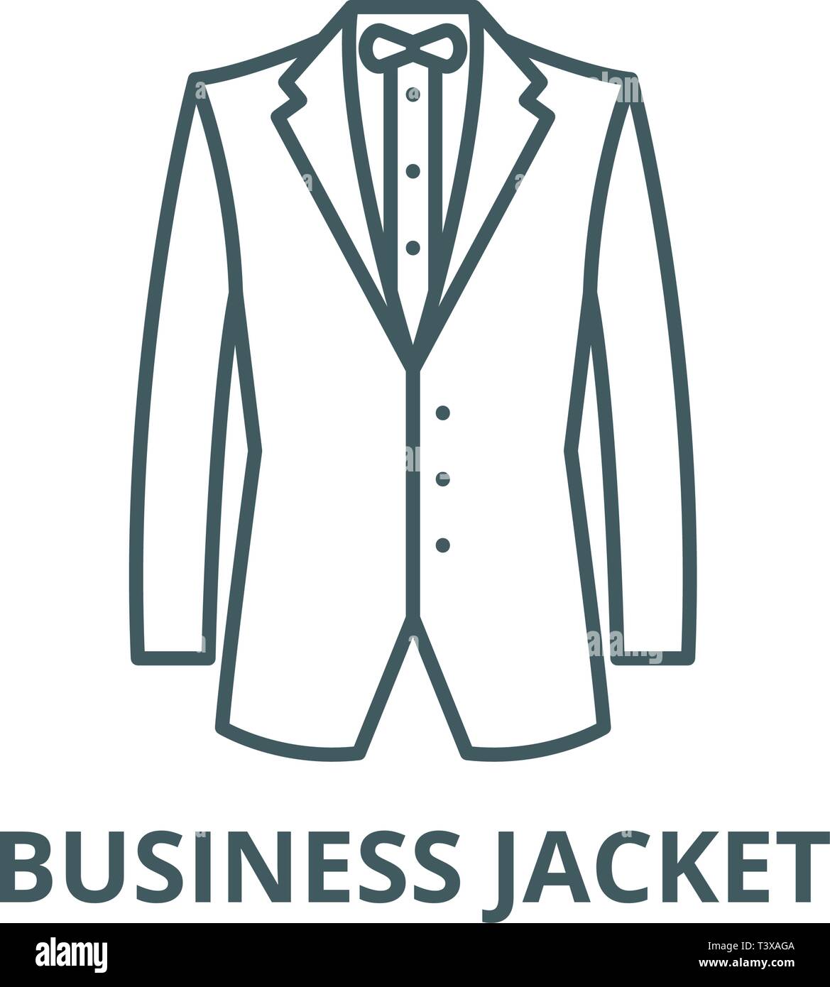 Business jacket line icon, vector. Business jacket outline sign ...